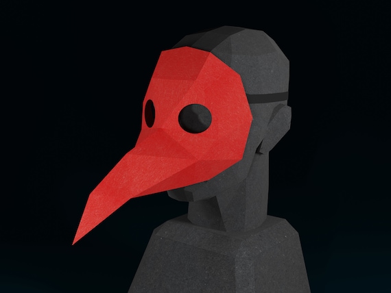 PAPERCRAFT MASK PDF Template Plague Doctor Mask Masquerade | Etsy
