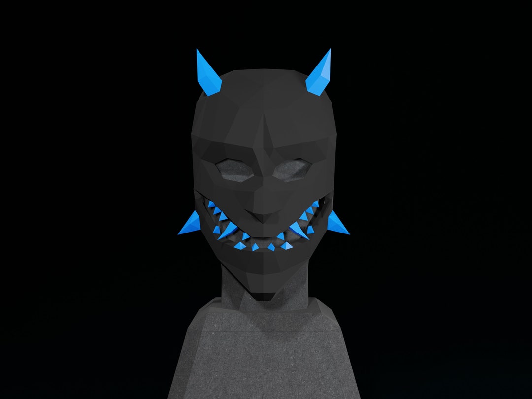 Oni PAPERCRAFT MASK PDF Template- 3D Masquerade Costume for Halloween ...