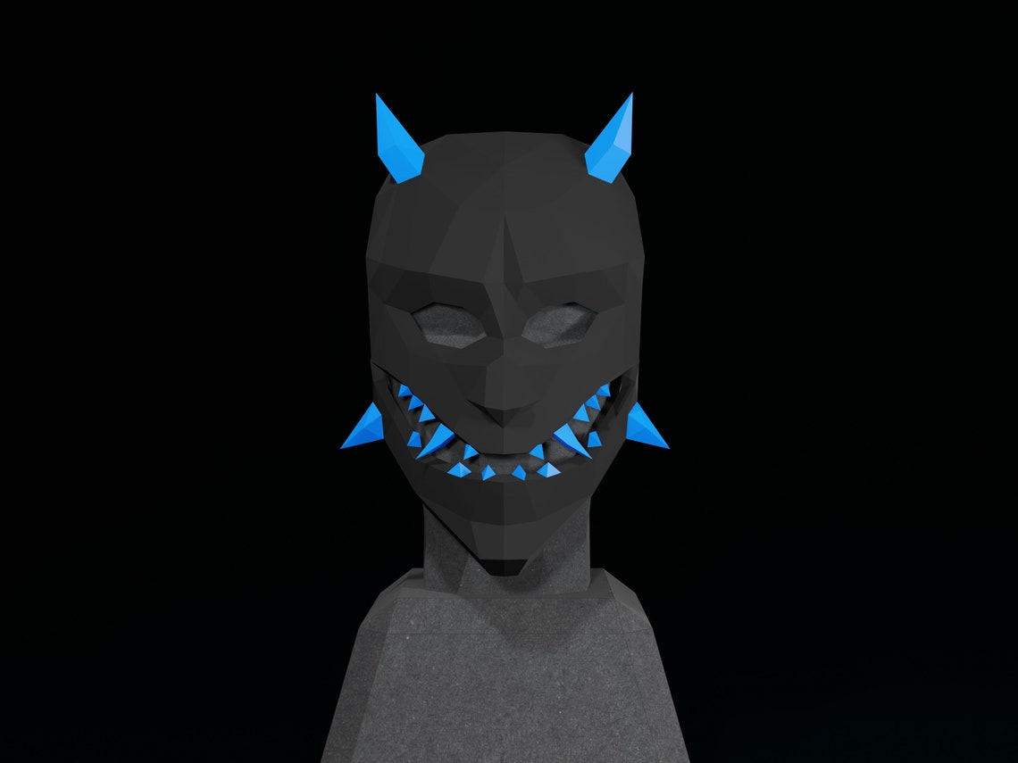 Oni PAPERCRAFT MASK PDF Template- 3D Masquerade Costume for Halloween ...