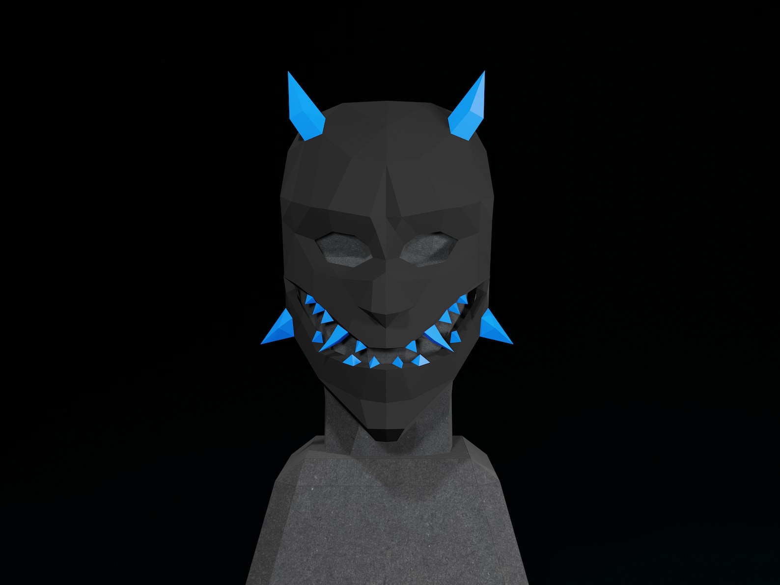 Oni PAPERCRAFT MASK PDF Template- 3D Masquerade Costume for Halloween ...