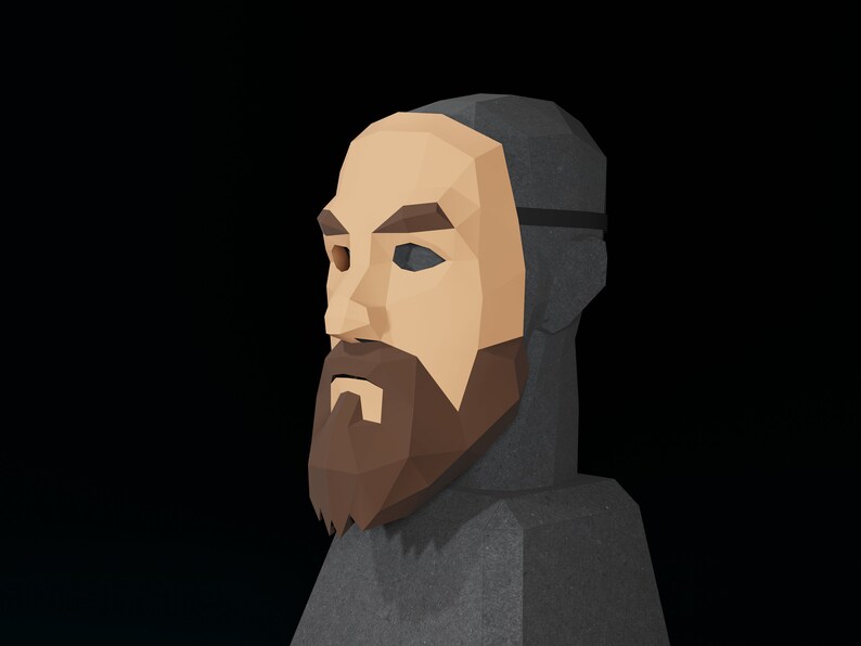 PAPERCRAFT MASK- 3D Human Face - Beard Mask- DIY Masquerade Costume for ...