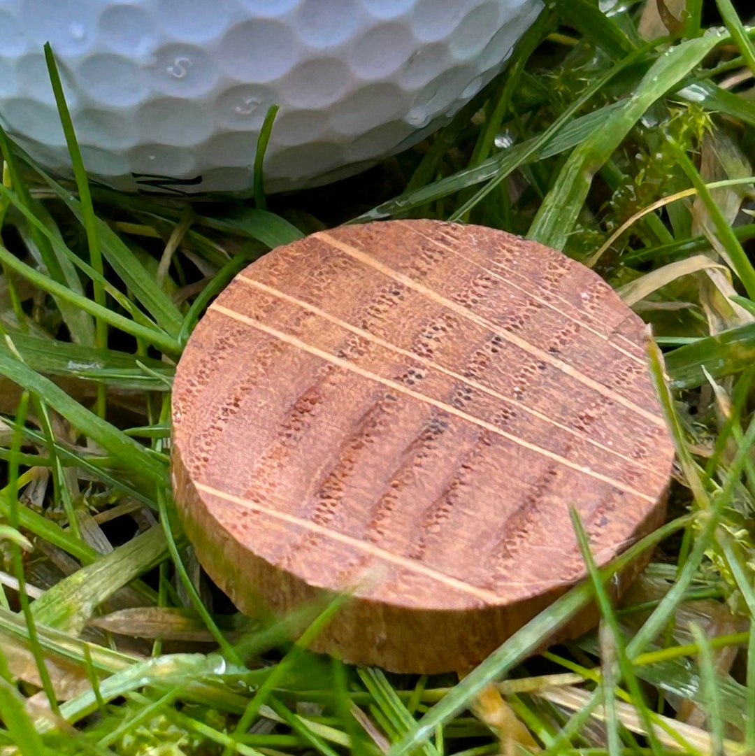 Whisky Oak Golf Ball Marker with Free Personalised Engraving, Handmade ...