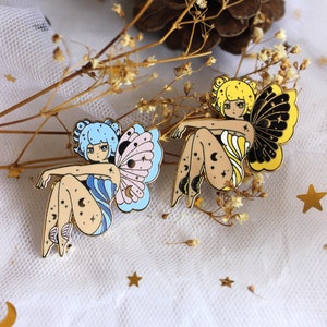 LIMITED EDITION Fairy Enamel Pin Kawaii Anime Jacket Pin Chibi Artworks ...