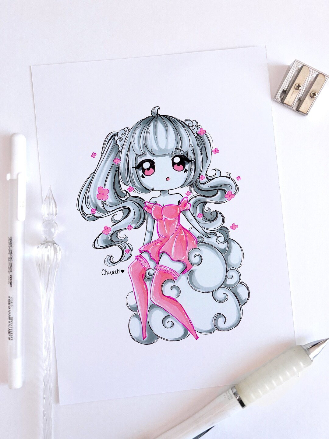 Cloud Princess Art Print Kawaii Anime Wall Art Christmas, Birthday ...