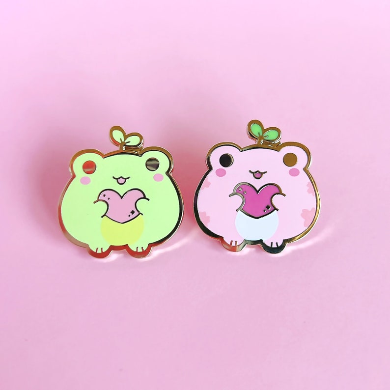 LIMITED EDITION Frog Enamel Pin • Kawaii Anime Jacket Pin • Chibi ...