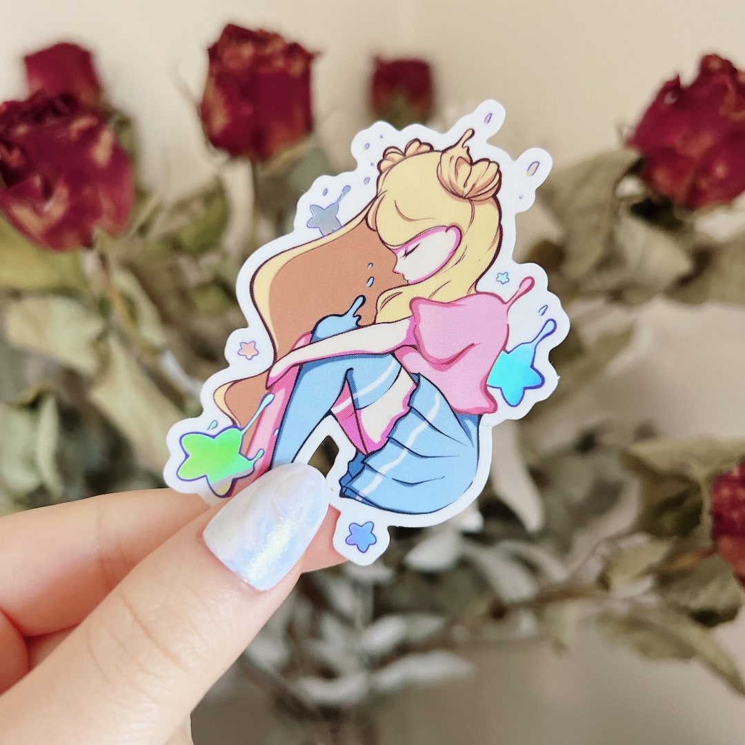 Melting Stars Girl Sticker Glitter Decal Mythical Stickers Kawaii Anime ...