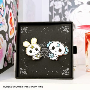 LIMITED EDITION Cute Star & Moon Enamel Pin Set Christmas, Birthday ...