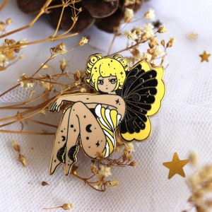 LIMITED EDITION Fairy Enamel Pin Kawaii Anime Jacket Pin Chibi Artworks ...