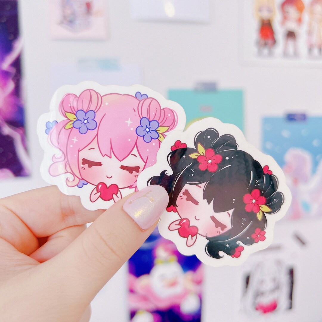 Cute Flower Girl Sticker Glossy Decal Mythical Stickers Kawaii Anime ...