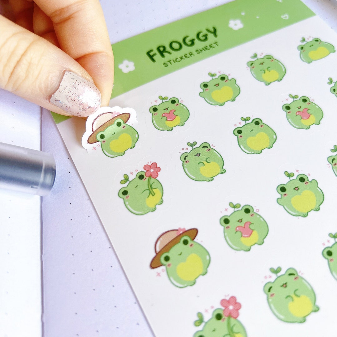 Cute Froggy Sticker Sheet • Planner Stickers • Seasons Greeting ...