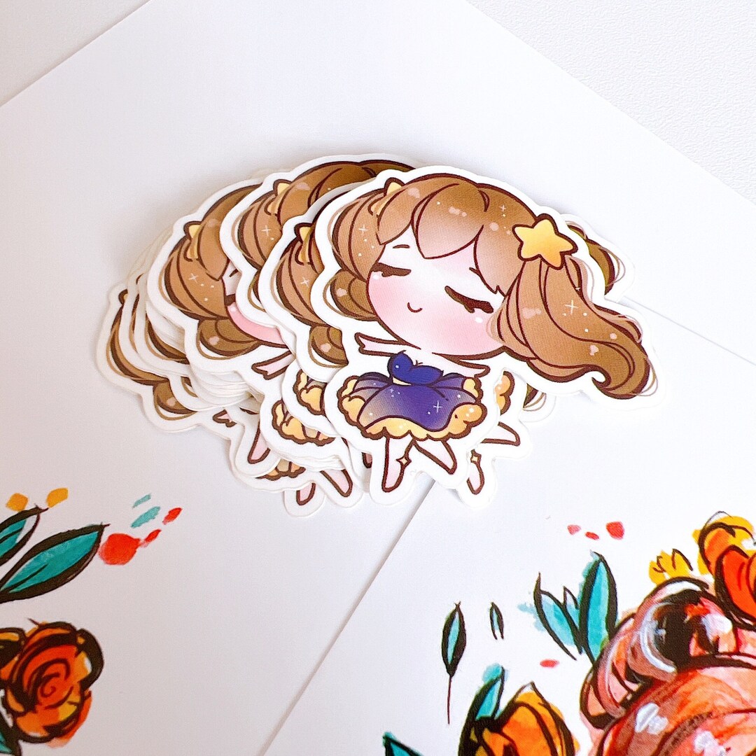 Christmas Star Girl Sticker Cute Decal Mythical Stickers Kawaii Anime ...