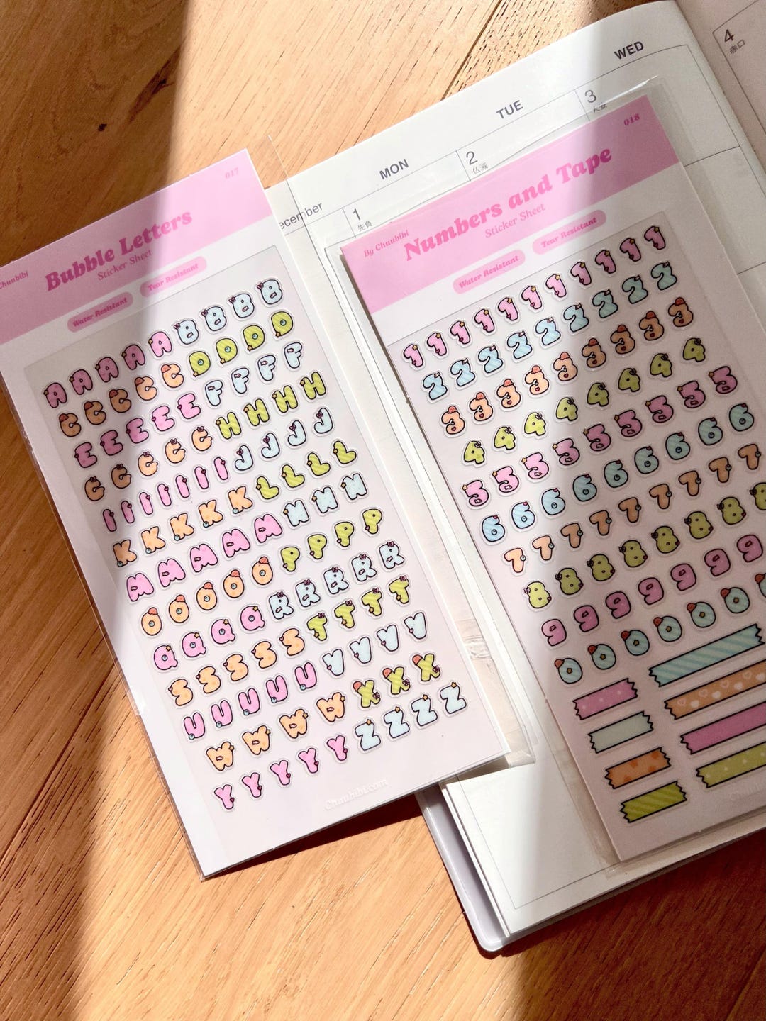 Numbers and Letters Clear Sticker Sheet for Bullet Journals - Etsy