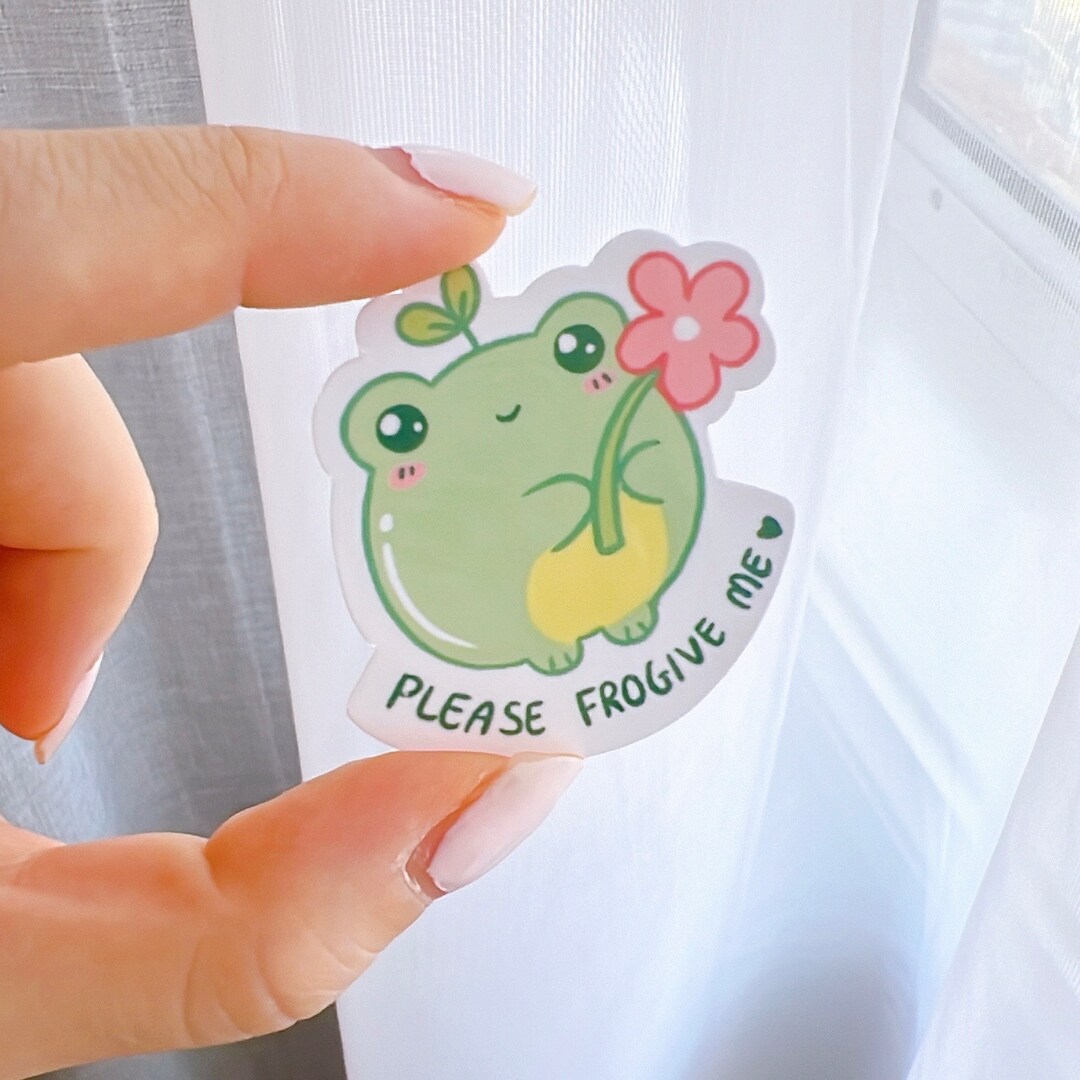Cute Forgive Me Froggy Sticker • Waterproof Glossy Decal • Stickers ...