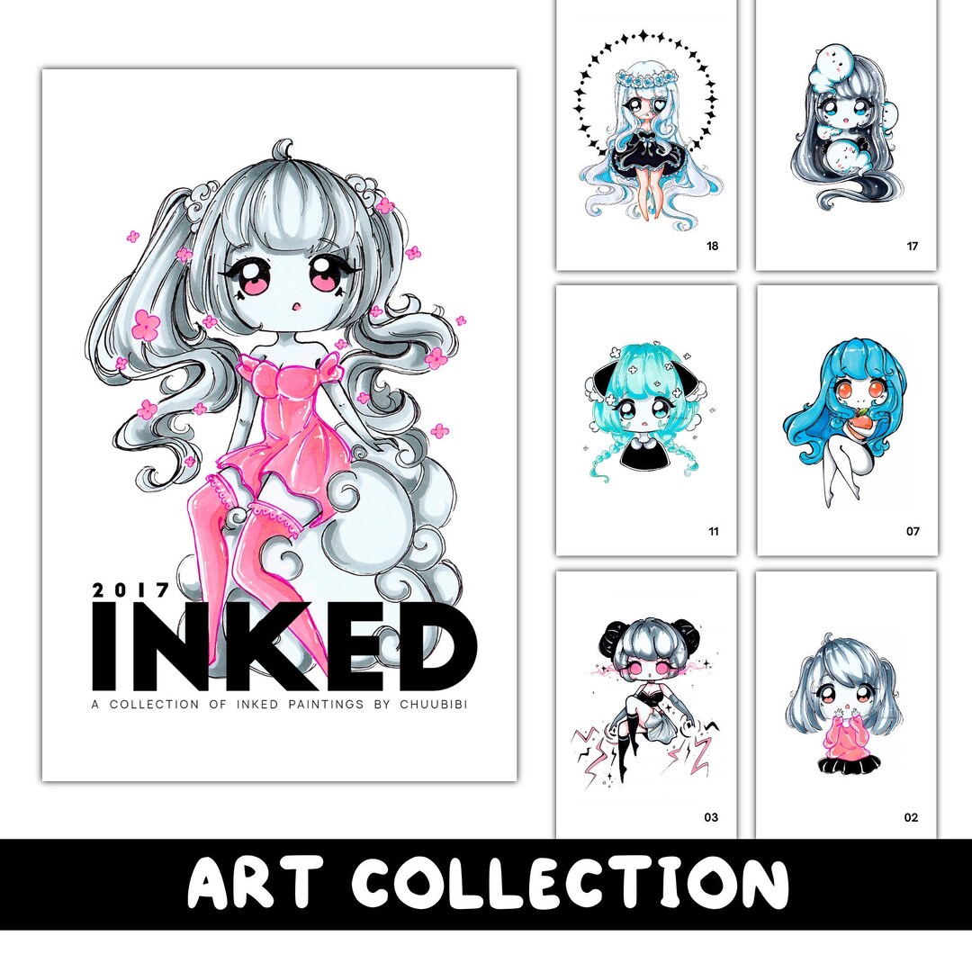 INKED 2017 Printable Art Prints Kawaii Anime Paintings Digital ...