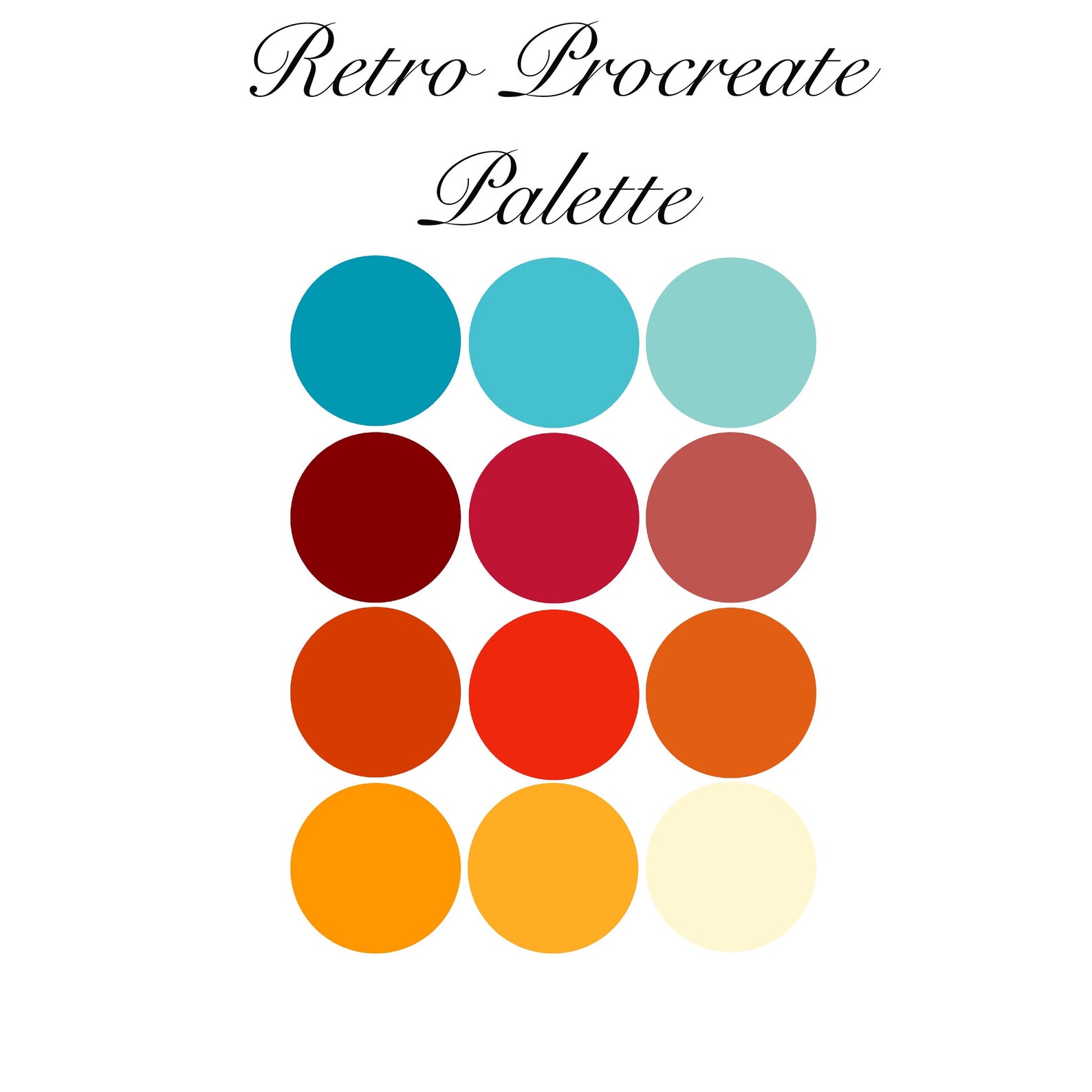 Retro Colors Procreate Palette/instant Download for the - Etsy