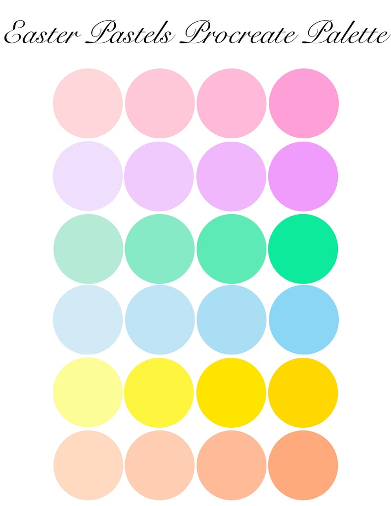 Easter Pastels Procreate Color Palette/instant Download for the ...