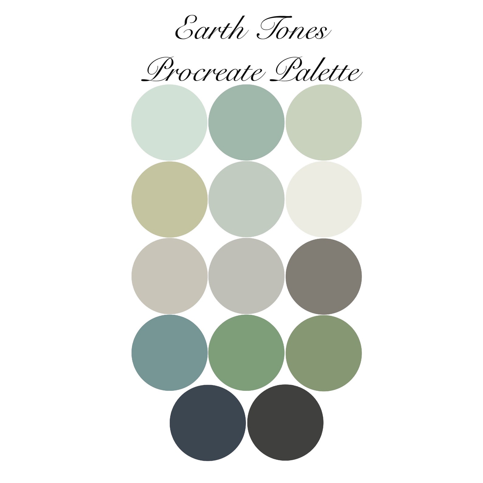 Earth Tones Procreate Color Palette/instant Download (for the Procreate ...