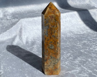 Laguna Crazy Lace Tan and Cream Agate Tower Point Obelisk Amazing ...