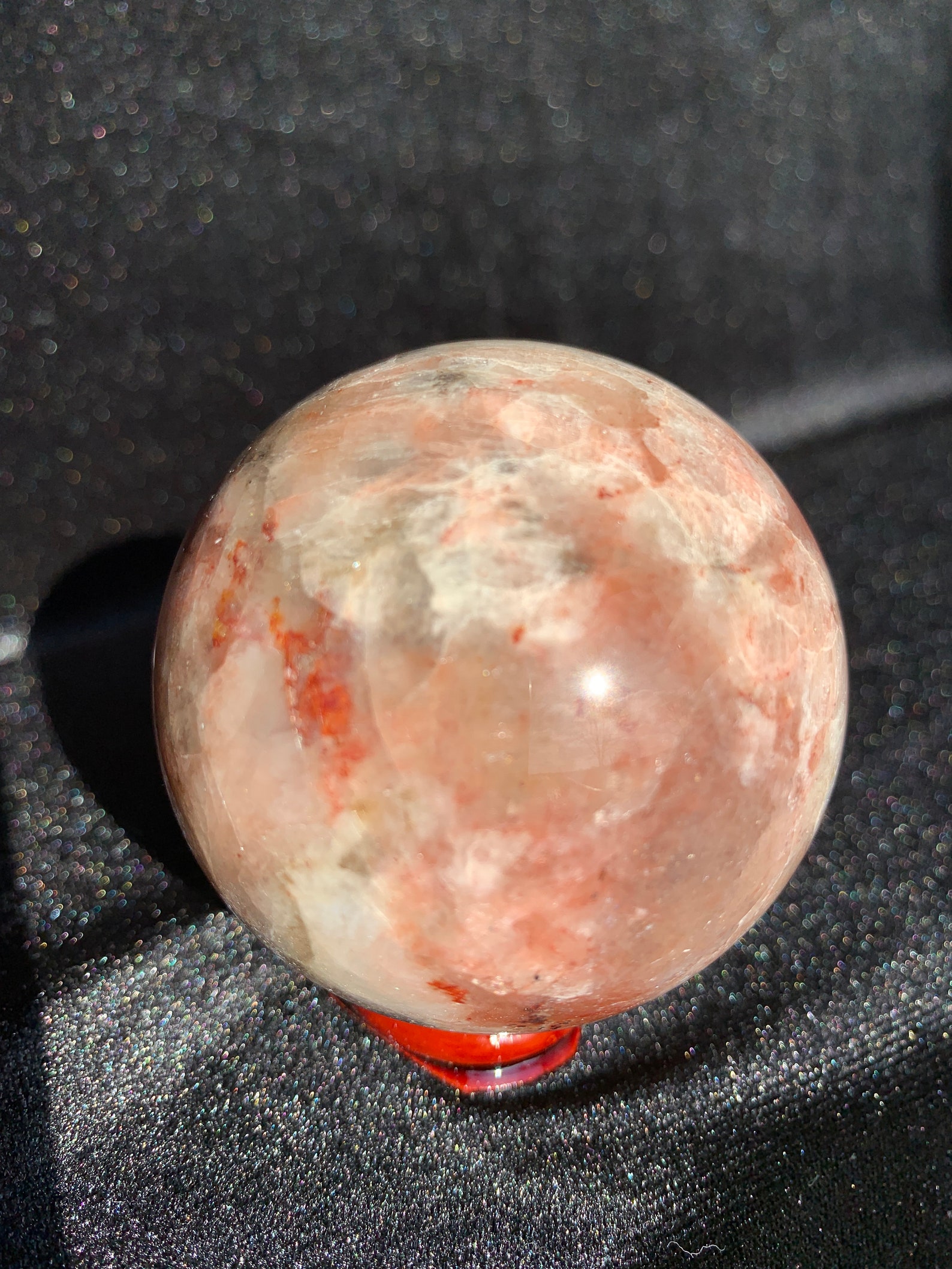 Red Quartz Sphere With Stand - Etsy