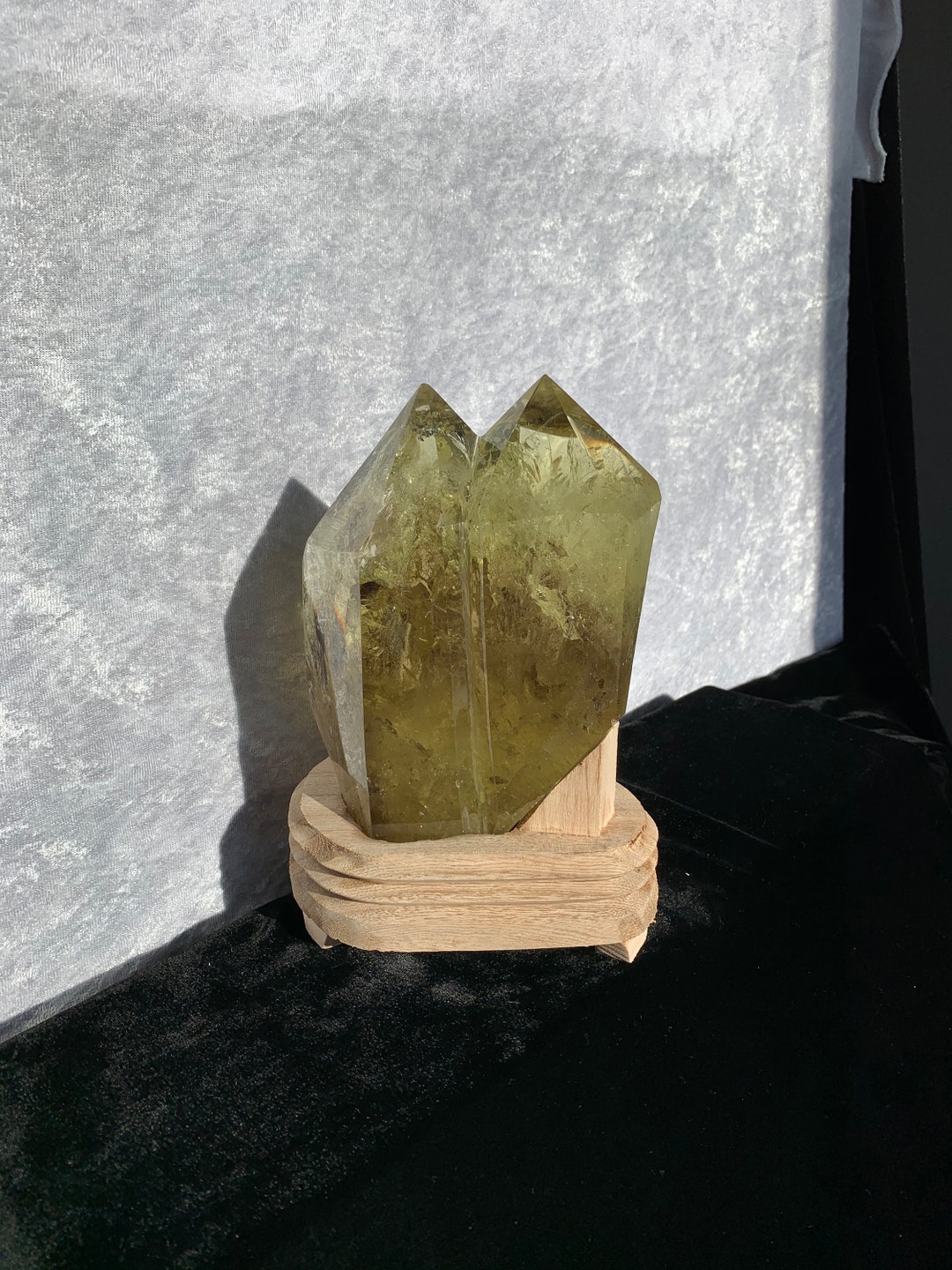 Radiant Large Citrine Twin Point Freeform With Stand - Etsy
