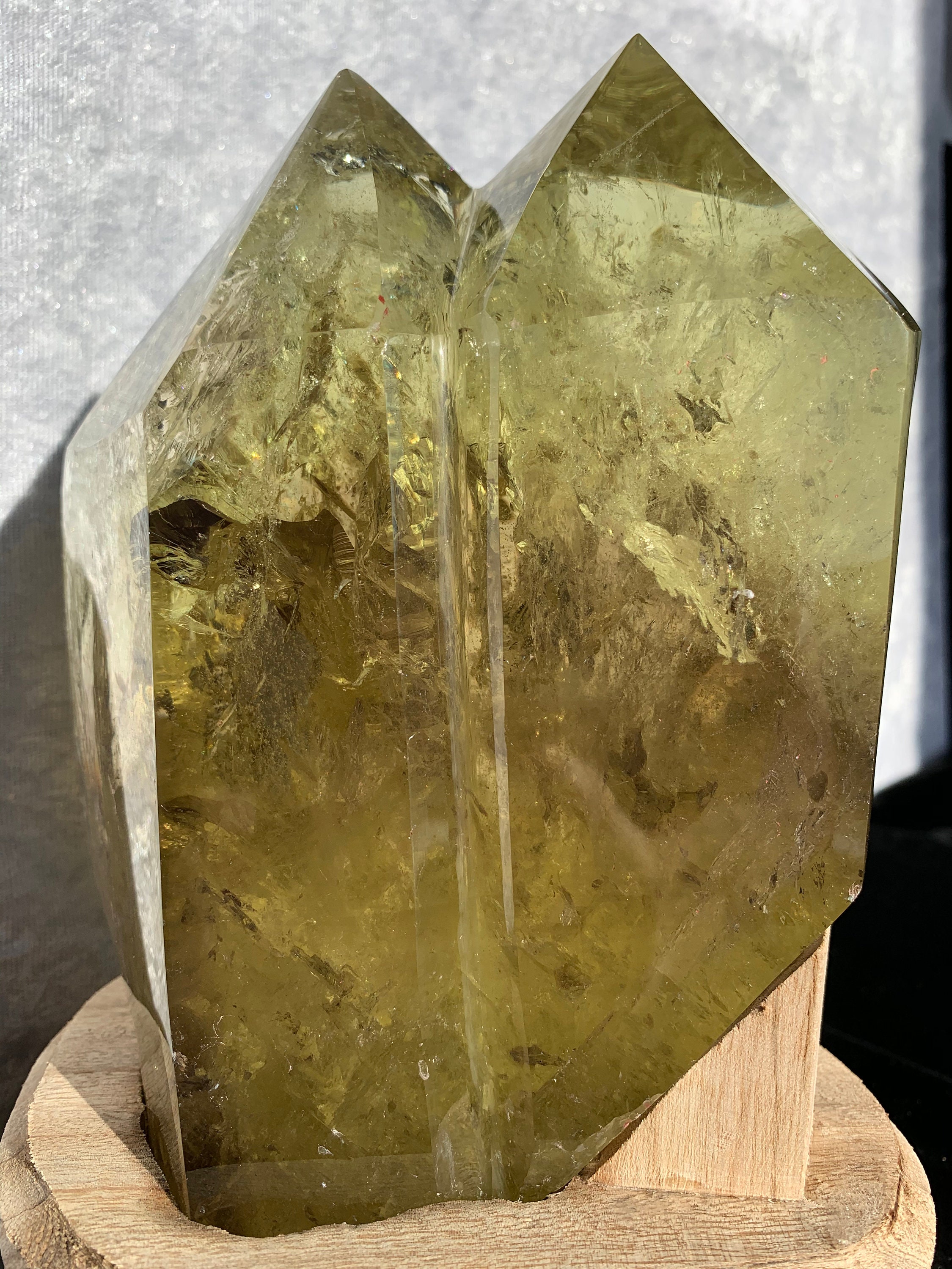 Radiant Large Citrine Twin Point Freeform With Stand - Etsy