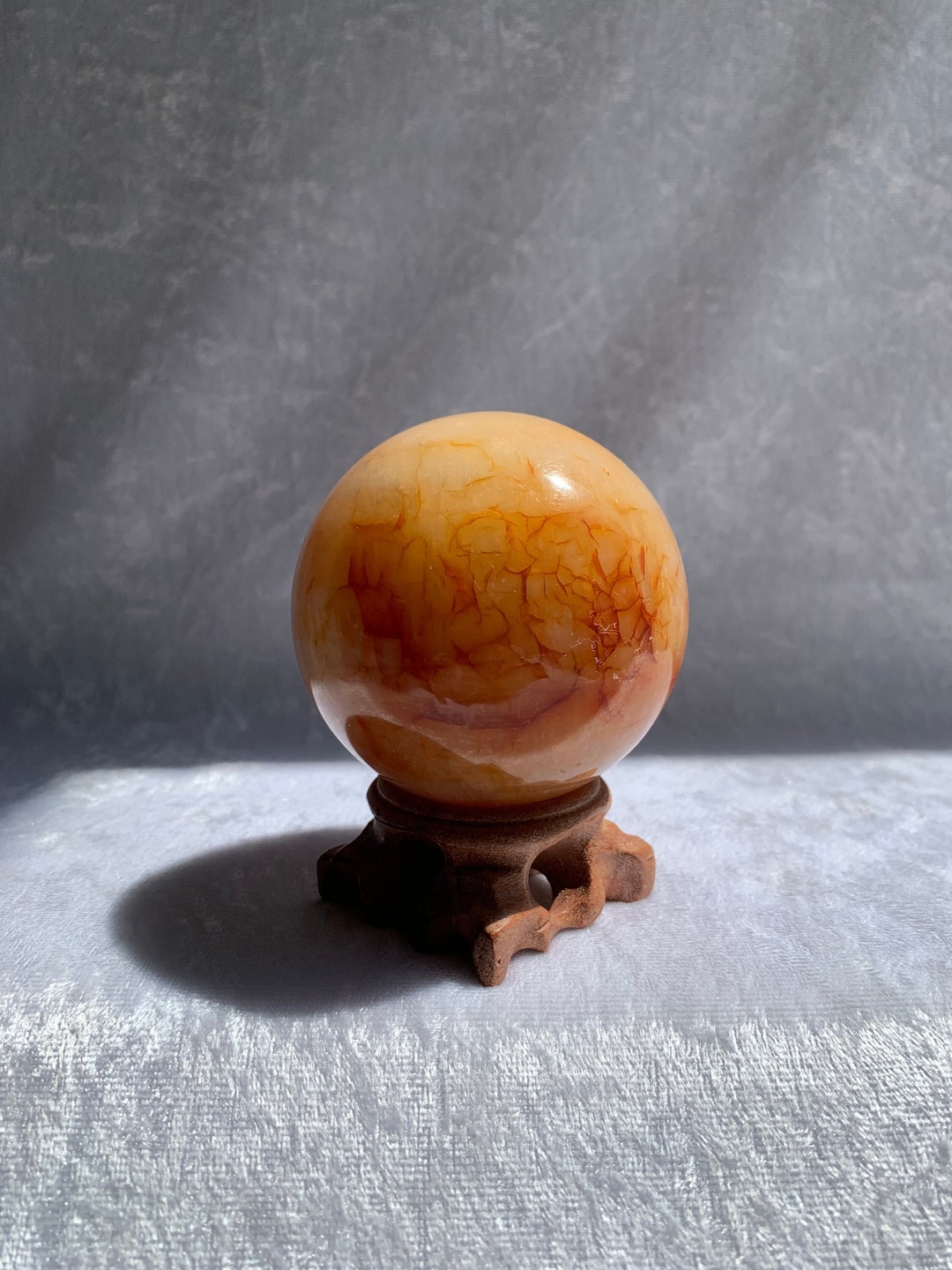 Beautiful Bright Yellow Carnelian Sphere With Stand - Etsy UK