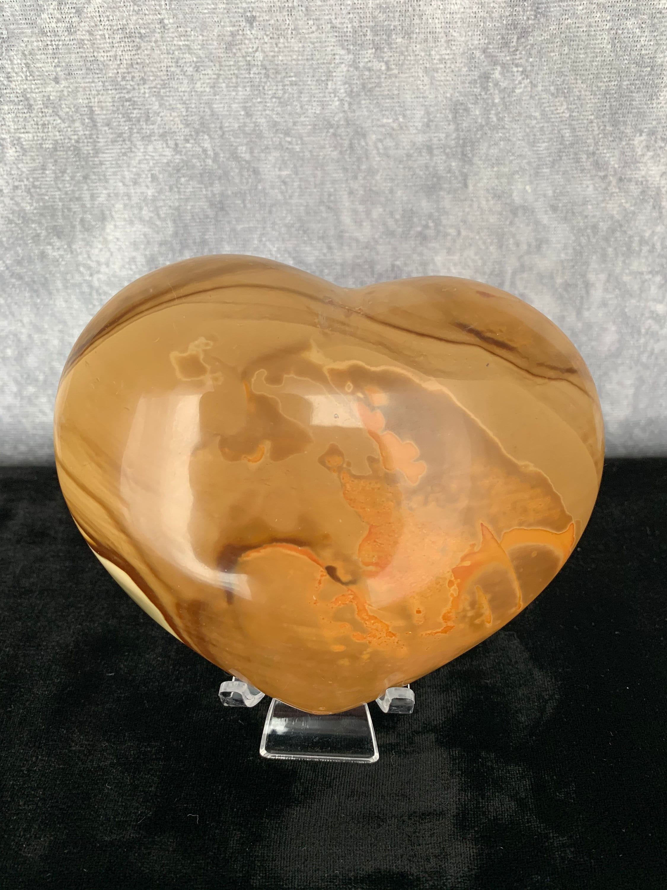 Large Polychrome Jasper Heart With Stand | Etsy