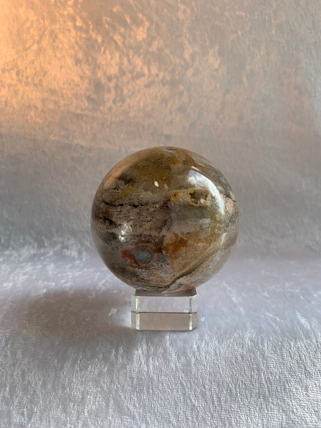 Gorgeous Large Beige Lodolite Sphere With Stand - Etsy