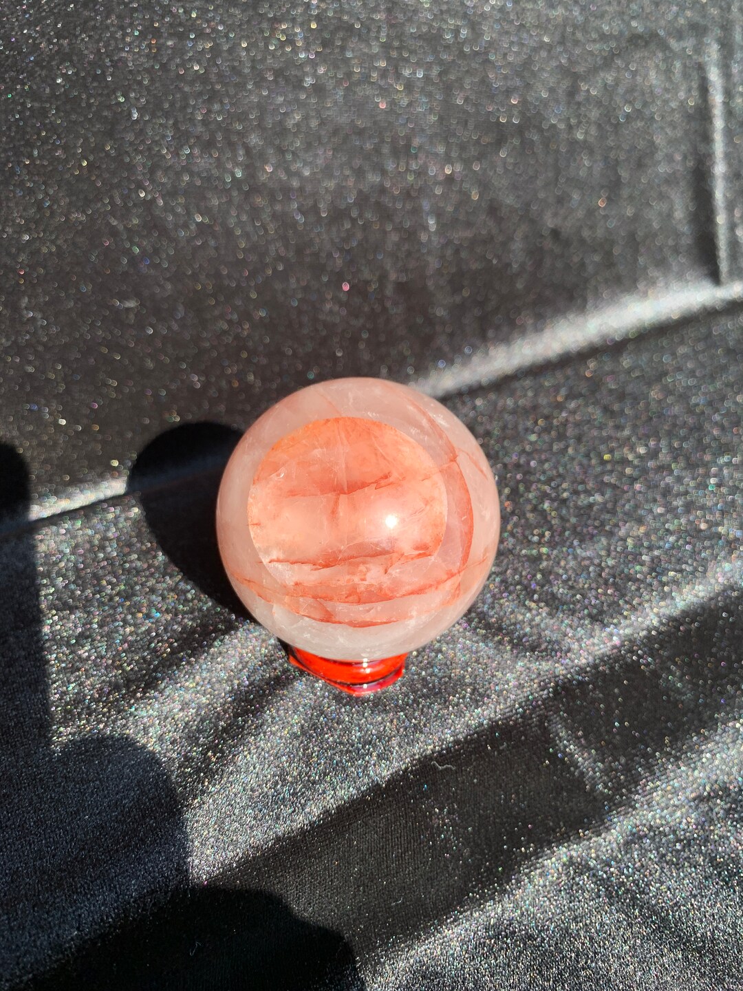 Red Quartz Sphere With Stand - Etsy