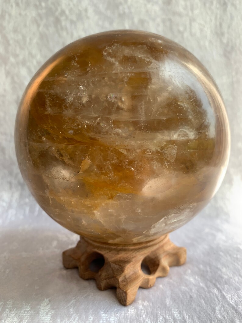 Gorgeous Large Dark Golden Healer Quartz Sphere With Stand - Etsy UK