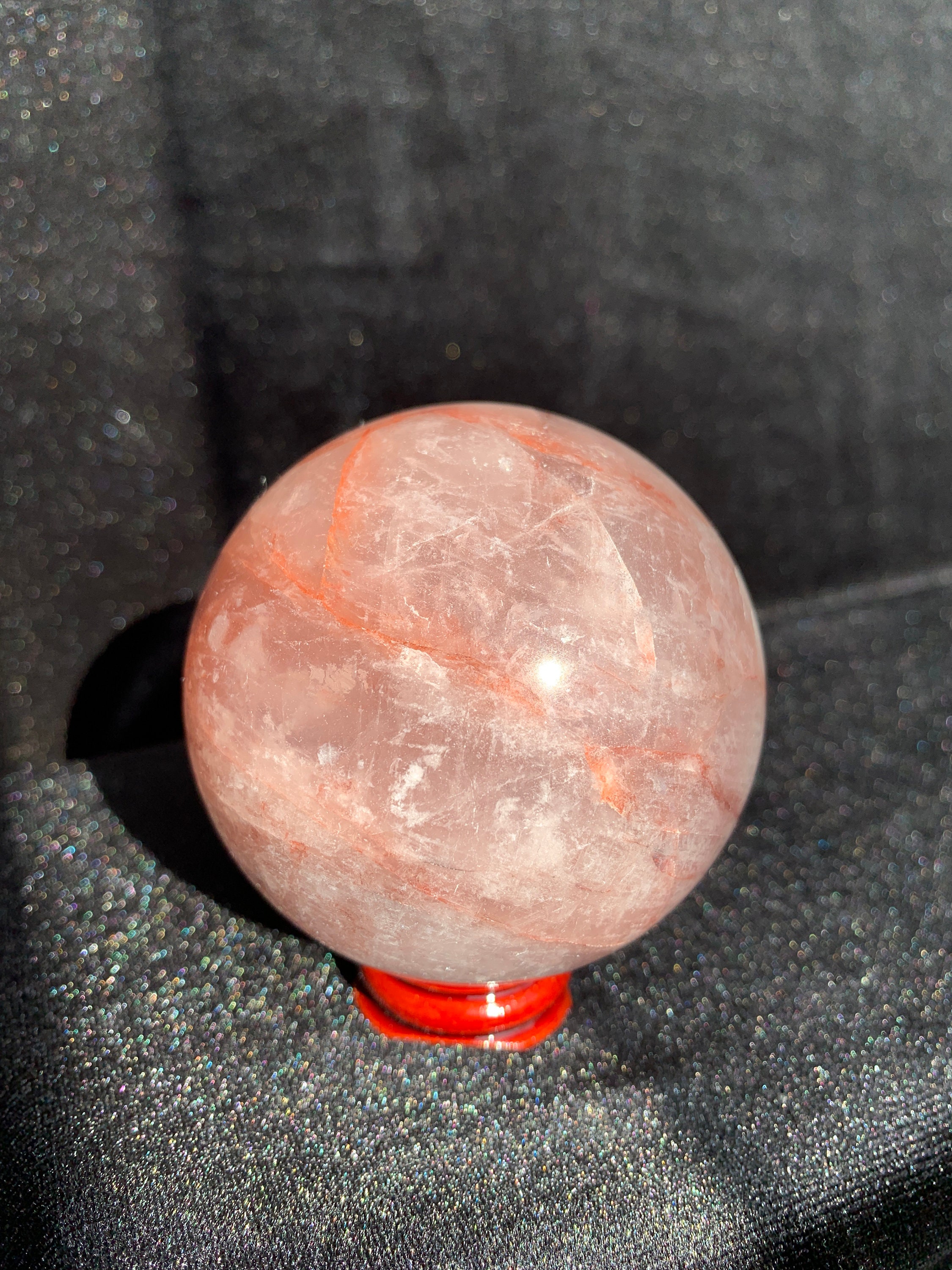 Red Quartz Sphere With Stand - Etsy