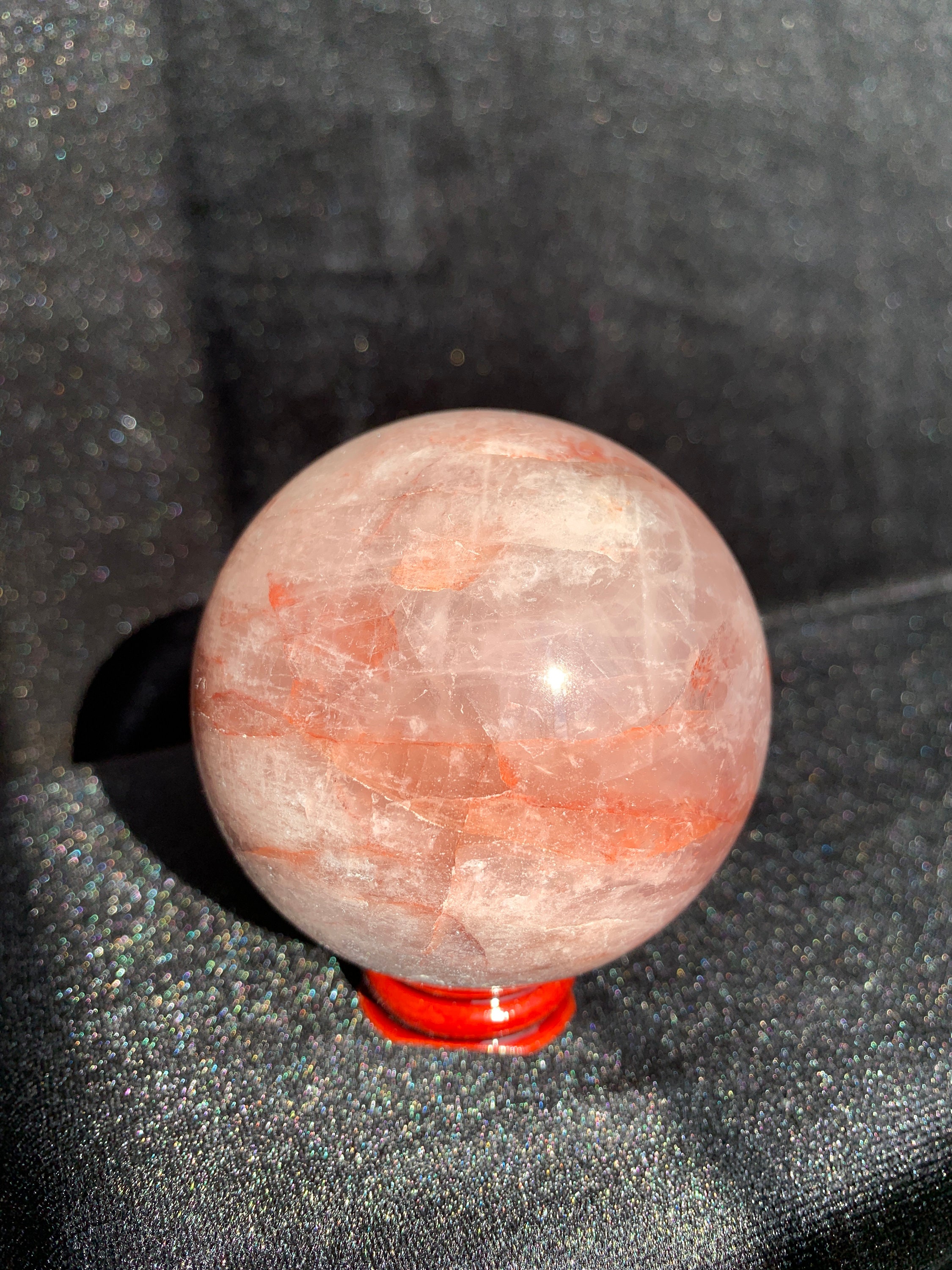 Red Quartz Sphere With Stand | Etsy