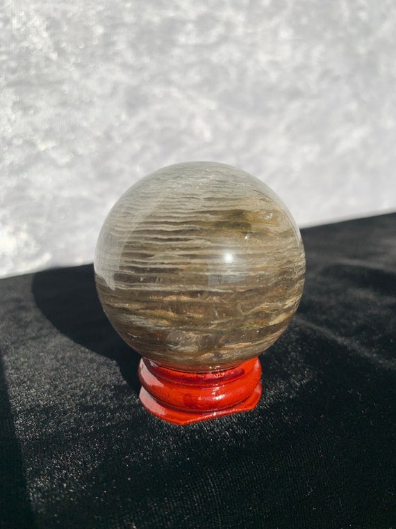 Gray & Beige Lodolite Sphere With Stand - Etsy