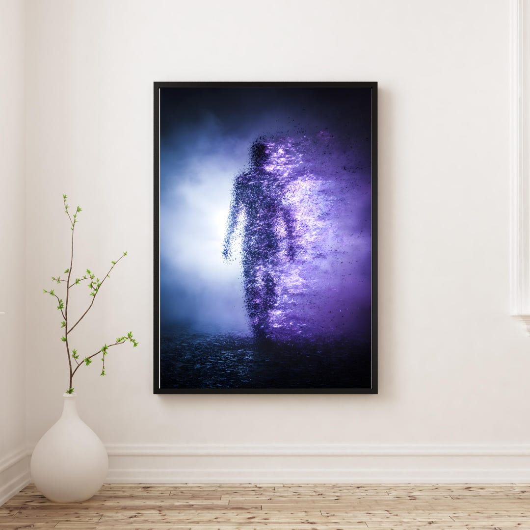 Fantastic Man Disintegration Wall Art | Abstract Male Portrait | Modern ...