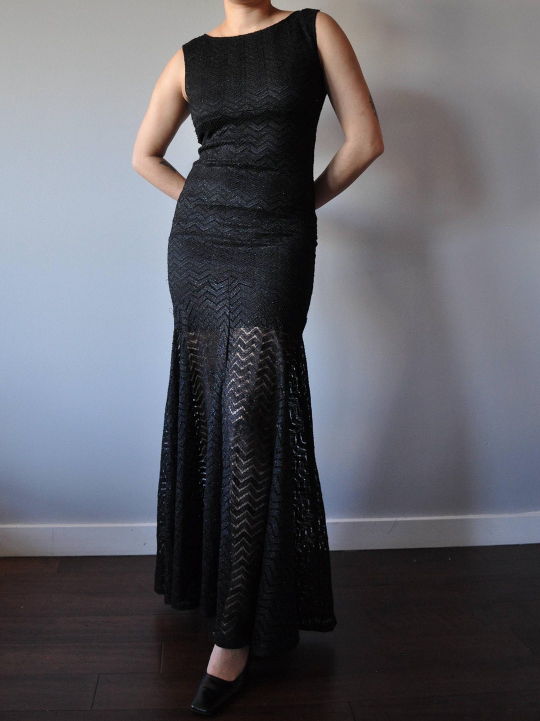 Vintage Open Back Shimmer Gown | by JUMP | Size XS - Etsy