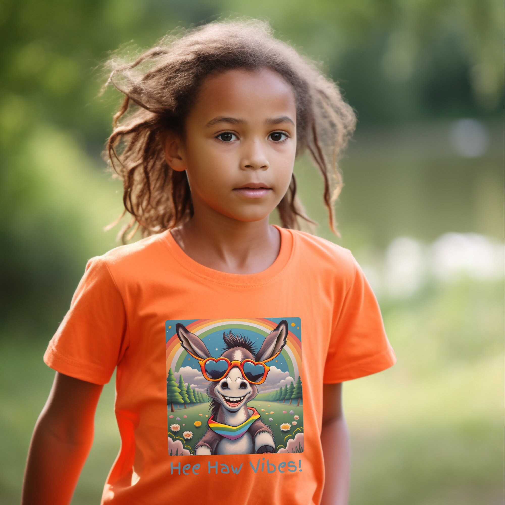 Rainbow Donkey Hee Haw Vibes Kids Heavy Cotton™ Tee Bright - Etsy