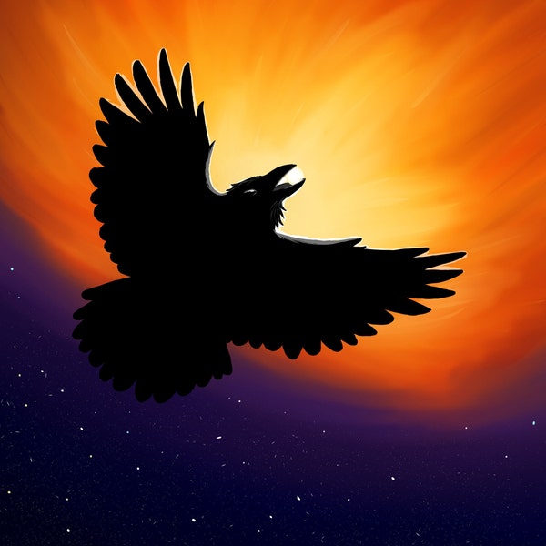 Raven Steals the Sun - Etsy