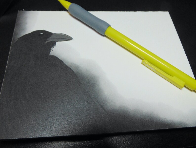 Notepads "raven Grayscale"- 50 Sheets 4.25x5.5 Inches - Etsy