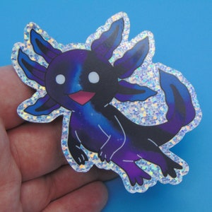 Space Axolotl Glitter Vinyl Sticker - Etsy