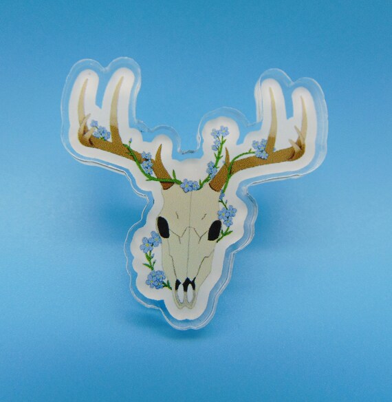 Deer Skull Acrylic Pin 1.25 Inch - Etsy