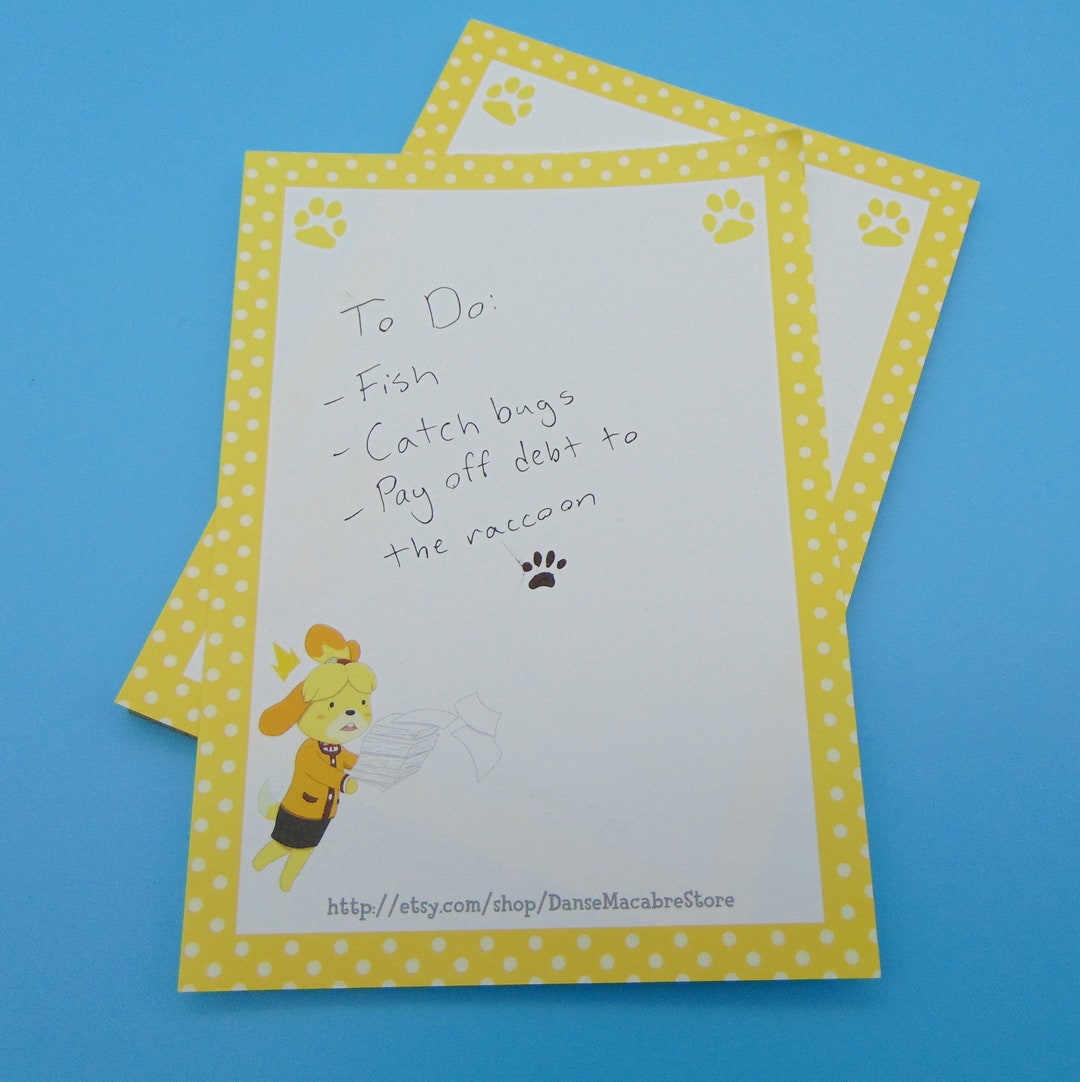 Isabelle Animal Crossing 5x7 Notepad - Etsy