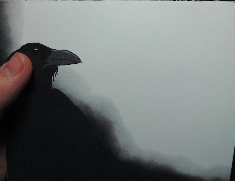 Notepads "raven Grayscale"- 50 Sheets 4.25x5.5 Inches - Etsy
