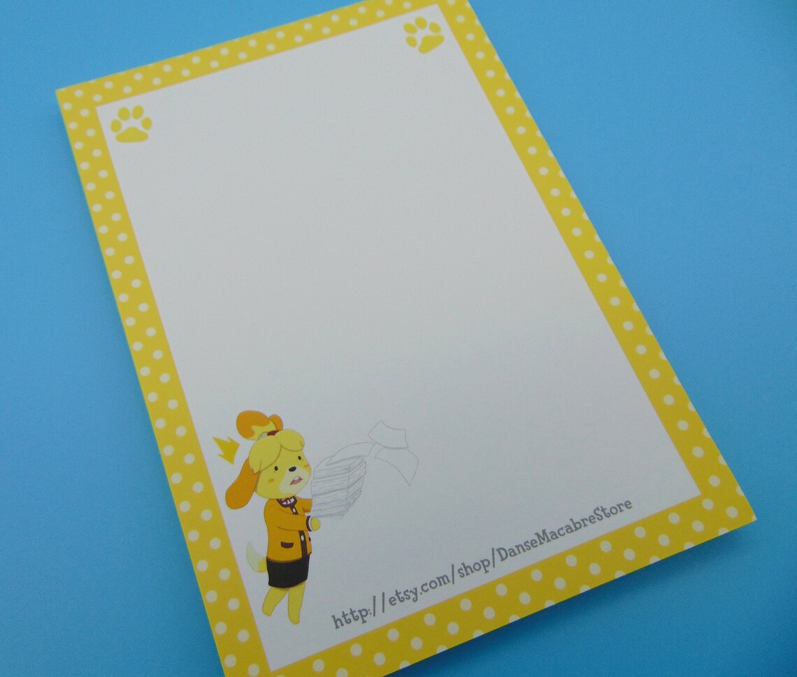 Isabelle Animal Crossing 5x7 Notepad - Etsy