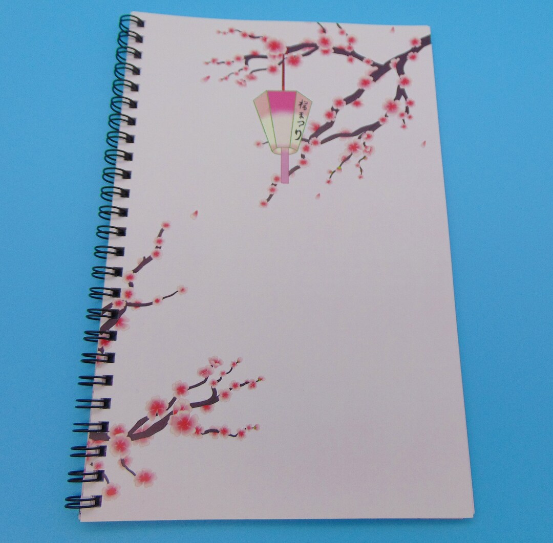 Sakura Blossom Notebook (5.5x8.5 Inches, 25 Sheets) - Etsy