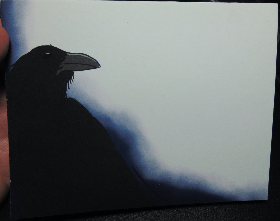 Notepads "raven With Blue"- 50 Sheets 4.25x5.5 Inches - Etsy