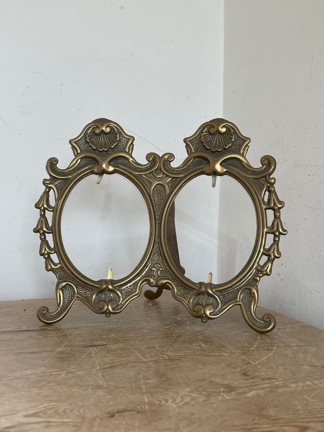 Vintage Double Oval Brass Photo Frame - Etsy