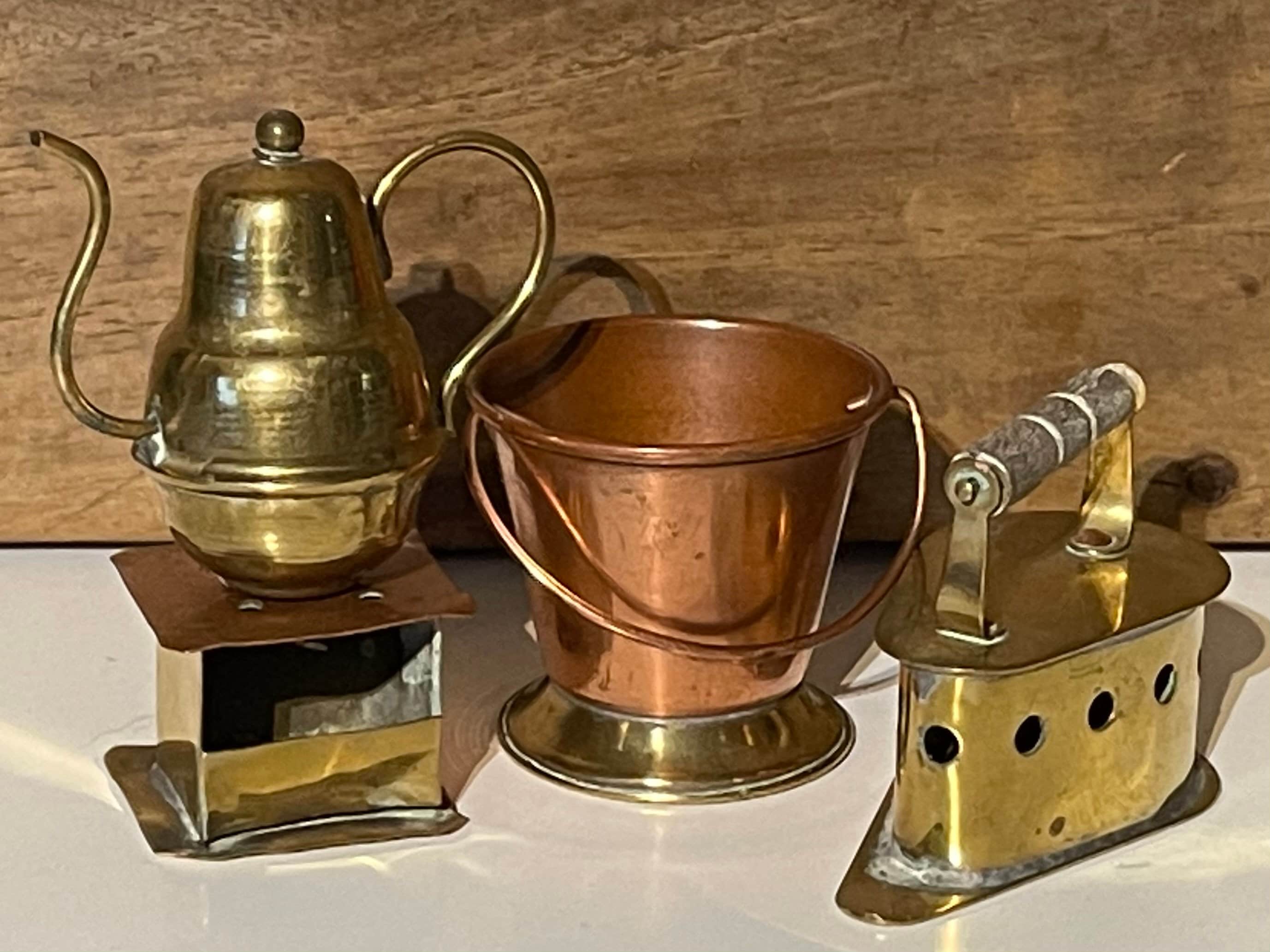 Vintage miniature copper and brass various household items | Etsy