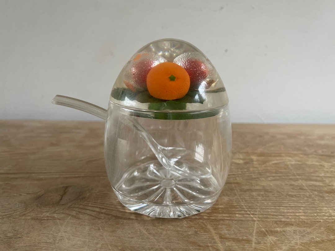 Vintage Retro Lucite Marmalade Pot With Spoon - Etsy