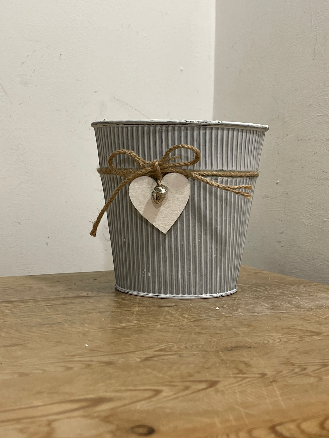 Decorative Zinc Bucket - Love Heart Detail - Etsy