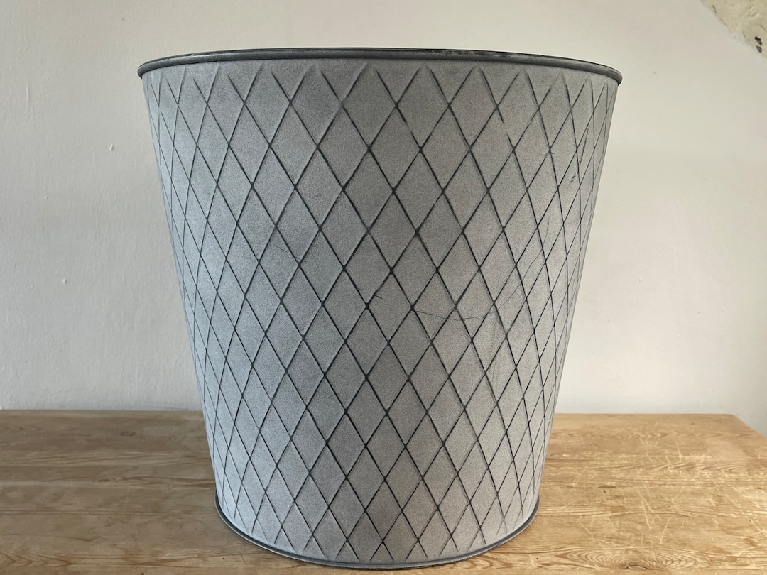 Large Zinc Bucket-shaped Planter - Diamond Design Indoor or Outdoor - Etsy
